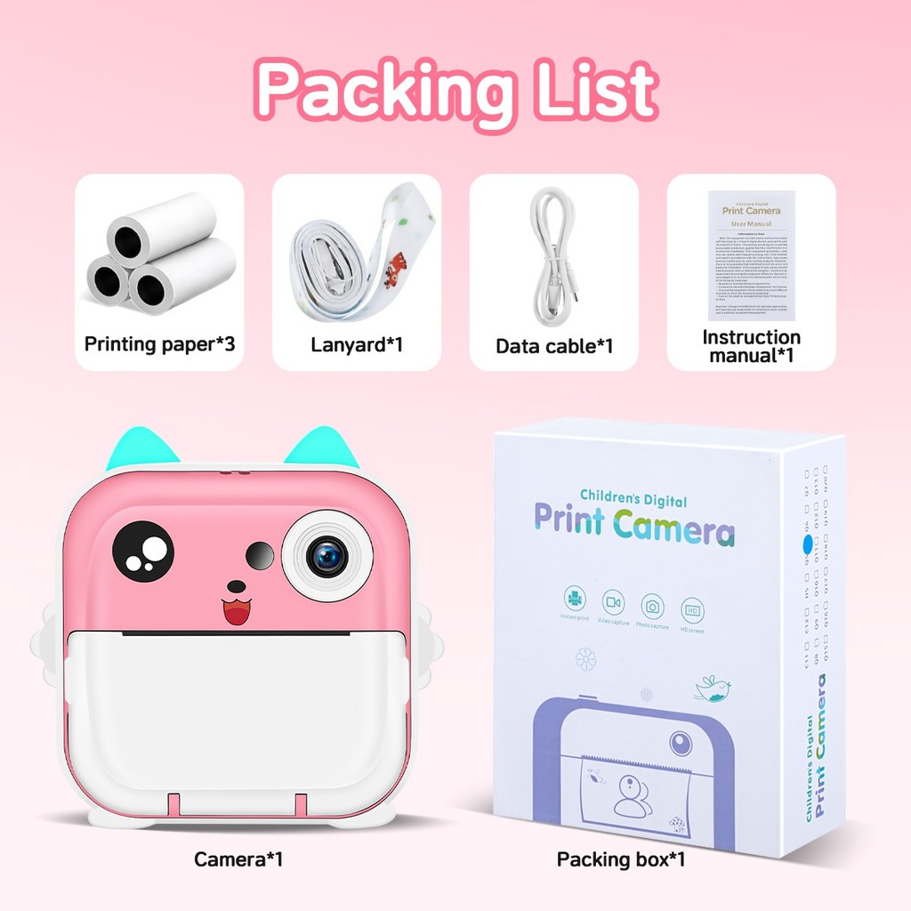 Children’s Instant Print Camera - Mini Digital Polaroid Camera with HD ...