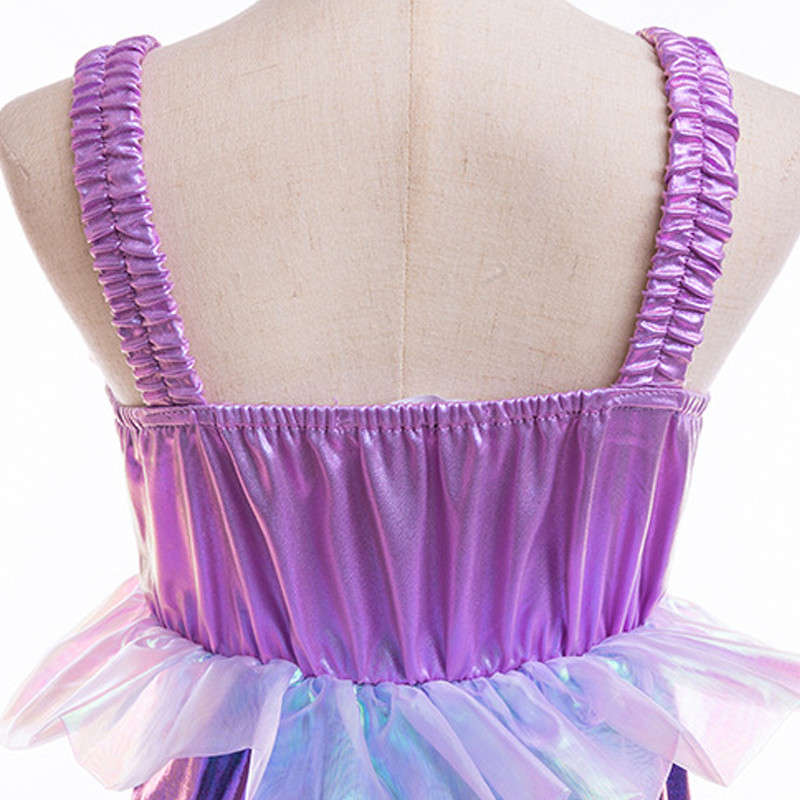 Princess Ariel Purple Dress For Kids Girl Mermaid Costume Cosplay Slip ...