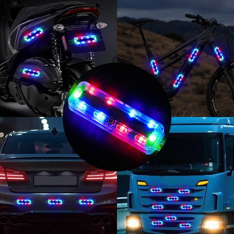 Car Solar-Powered Strobe Light - Mini LED Warning Light - Auto Anti-Collision Safety Light ...