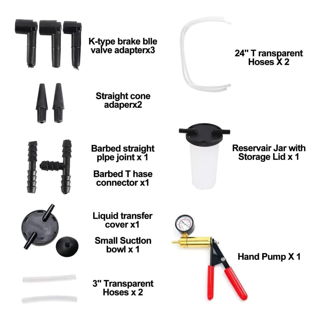 Brake Fluid Bleeder Oil Change Hand Held Vacuum Pistol Pump Tester Kit ...