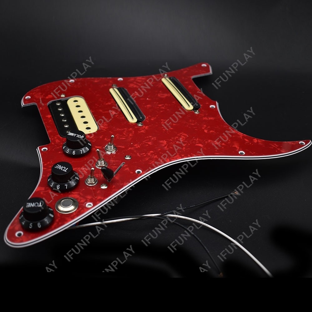 Red Shell SSH Double Coil Electric Guitar Pickguard Pickup with ...