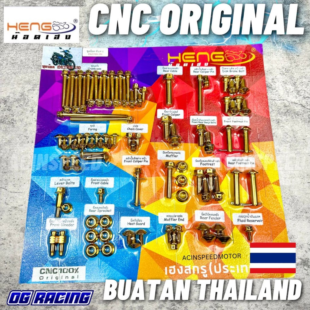 ORIGINAL HENG SCREW THAILAND FULL SCREW SET/ CNC Y15ZR Y16 NVX155 V1 V2 ...