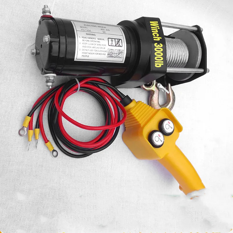 Electric winch 12v24v vehicle-mounted small winch self-rescue lifting 1 ...