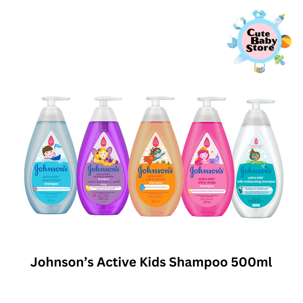 Johnson's Active Kids Shampoo 500ml (Clean&Fresh/ Soft&Smooth/ Strong ...