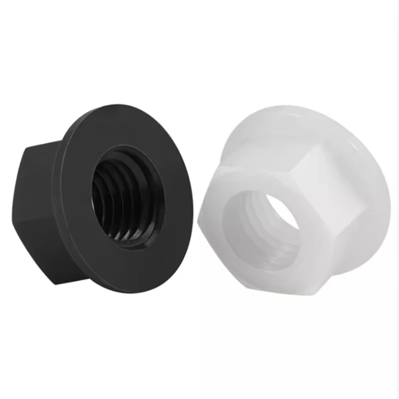M3 M4 M5 M6 M8 M10 M12 Black White Nylon Hexagon Flange Nut Plastic ...