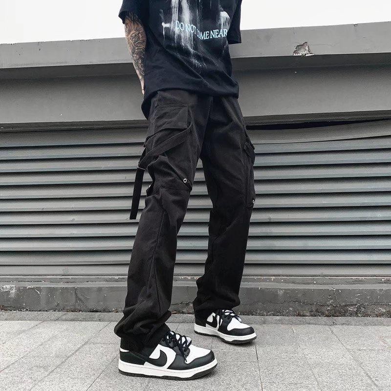 New American hip-hop retro casual versatile fashion men's overalls ...