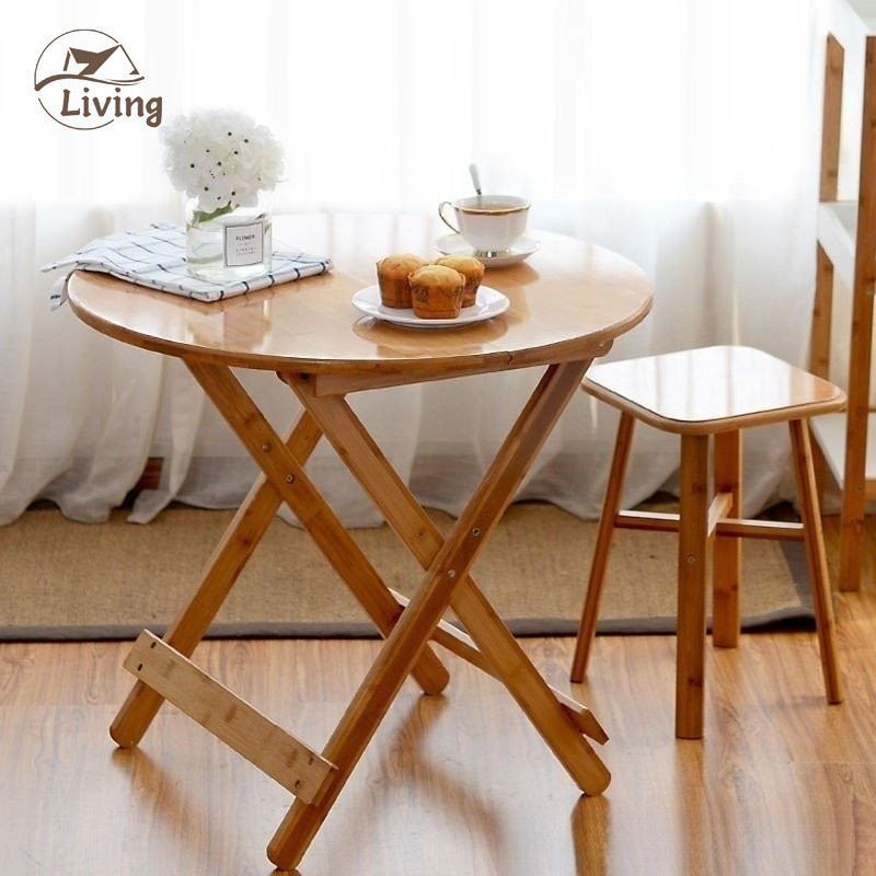 Liv Bamboo Folding Table Portable Small Table Simple Folding Dining ...