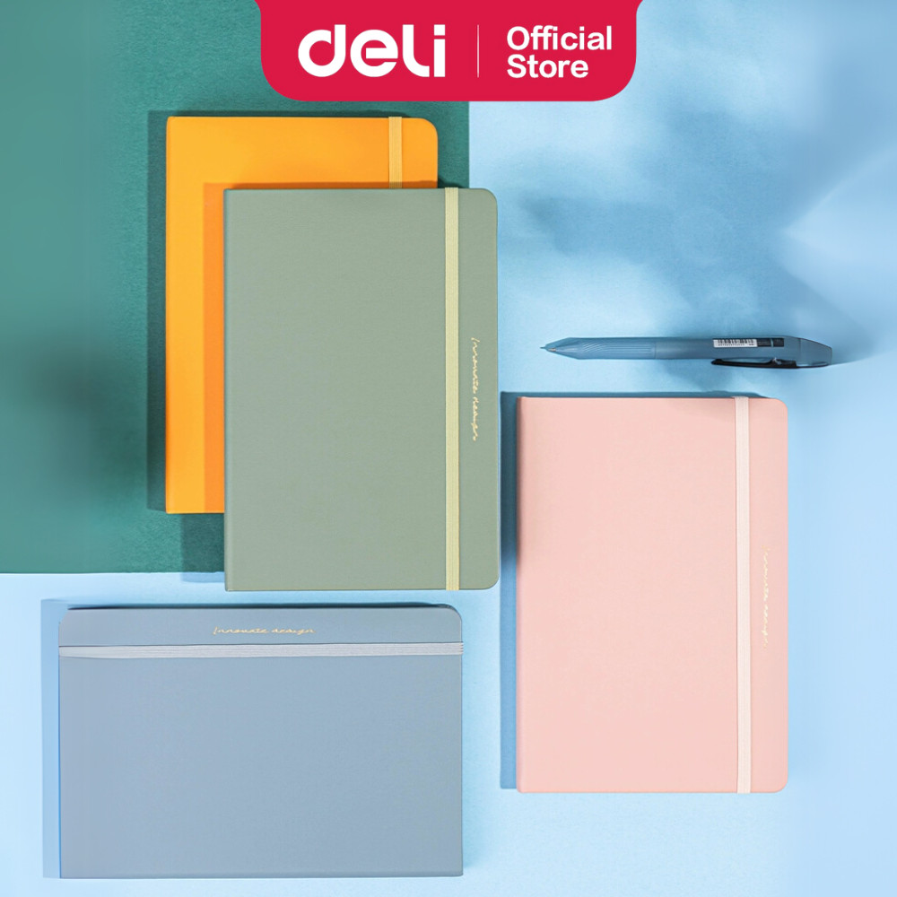 Deli Temperament Candy Leather Cover Notebook A5 192 Pages Line Student ...