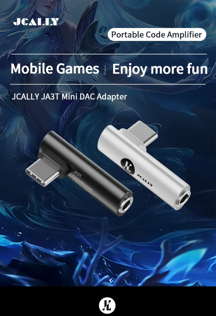JCALLY JA3T, Portable DAC/AMP: CX31993 Chip, 32bit/384kHz Hi-Res, Type ...