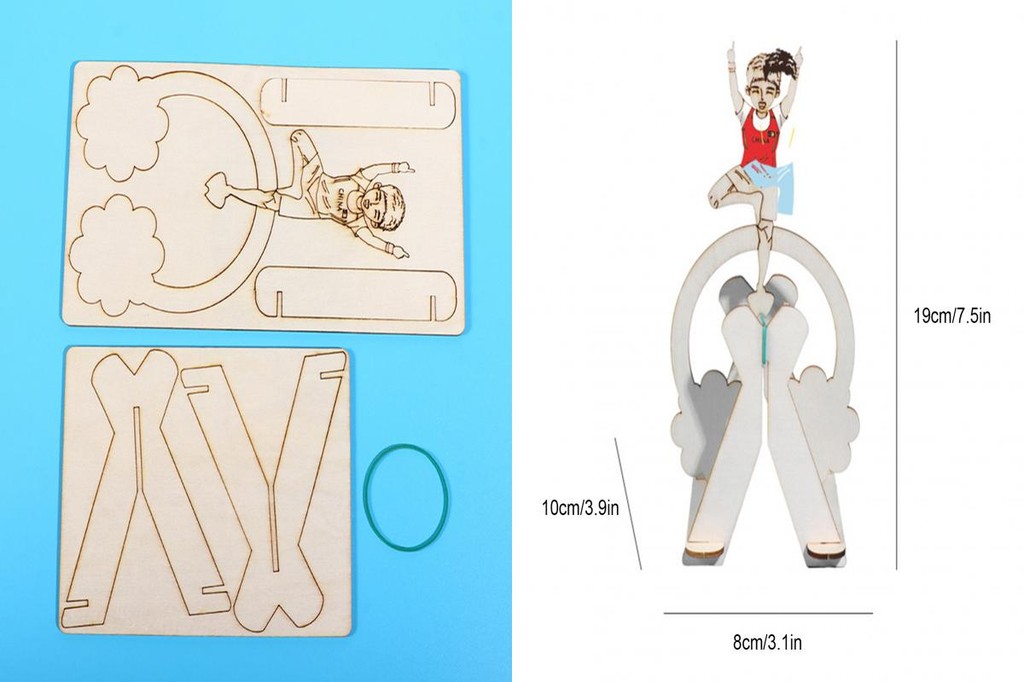 [TM] Diy Balance Athlete Toy Diy Stem Model Diy Wooden Balance Athlete ...