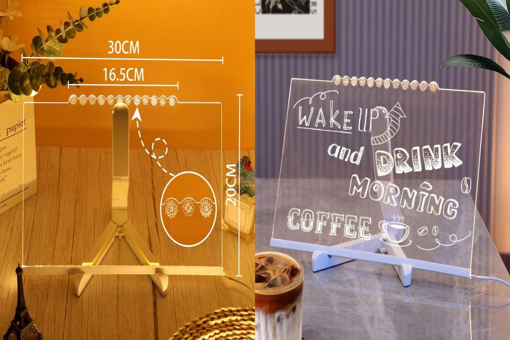 sudeyte Colorful Led Message Sign Led Light-up Writing Board Colorful ...