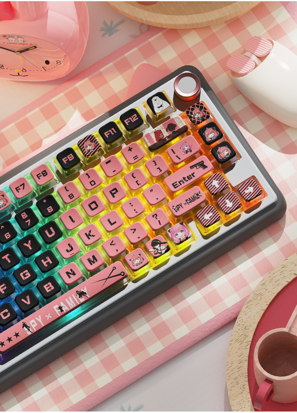 Anya Keycap MSA Profile PBT 122 Keys Four-sided Light Transmission Dye ...