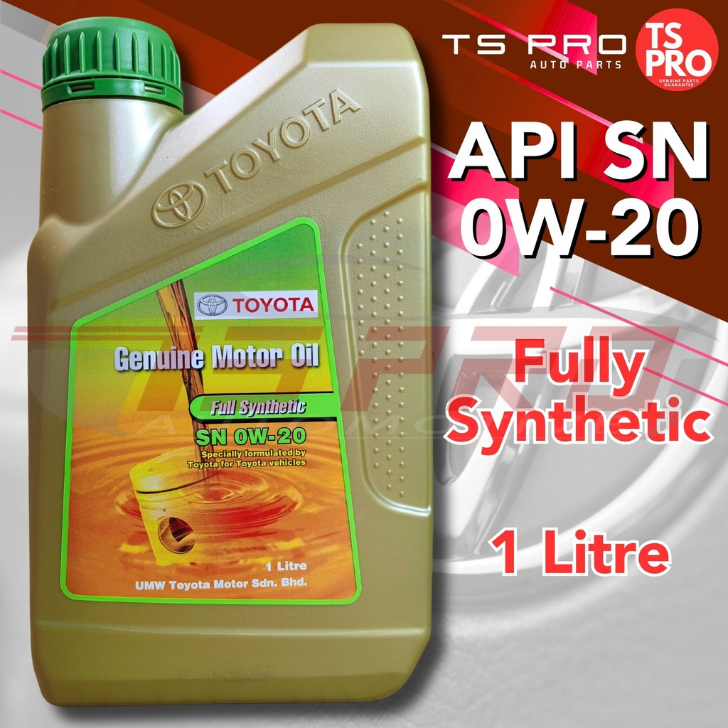 Toyota Genuine 0W-20 0W20 API SN Engine Oil (1L) - Fully Synthetic ...