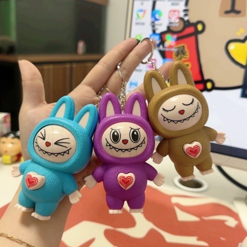 LABUBU Face Changing Toy Creative Keyring Funny Toy Birthday Christmas ...