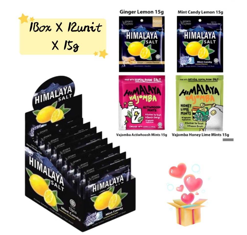 Himalaya Salt Mint Candy 12'S x 15g (Lemon /Ginger Lemon/ Vajomba ...