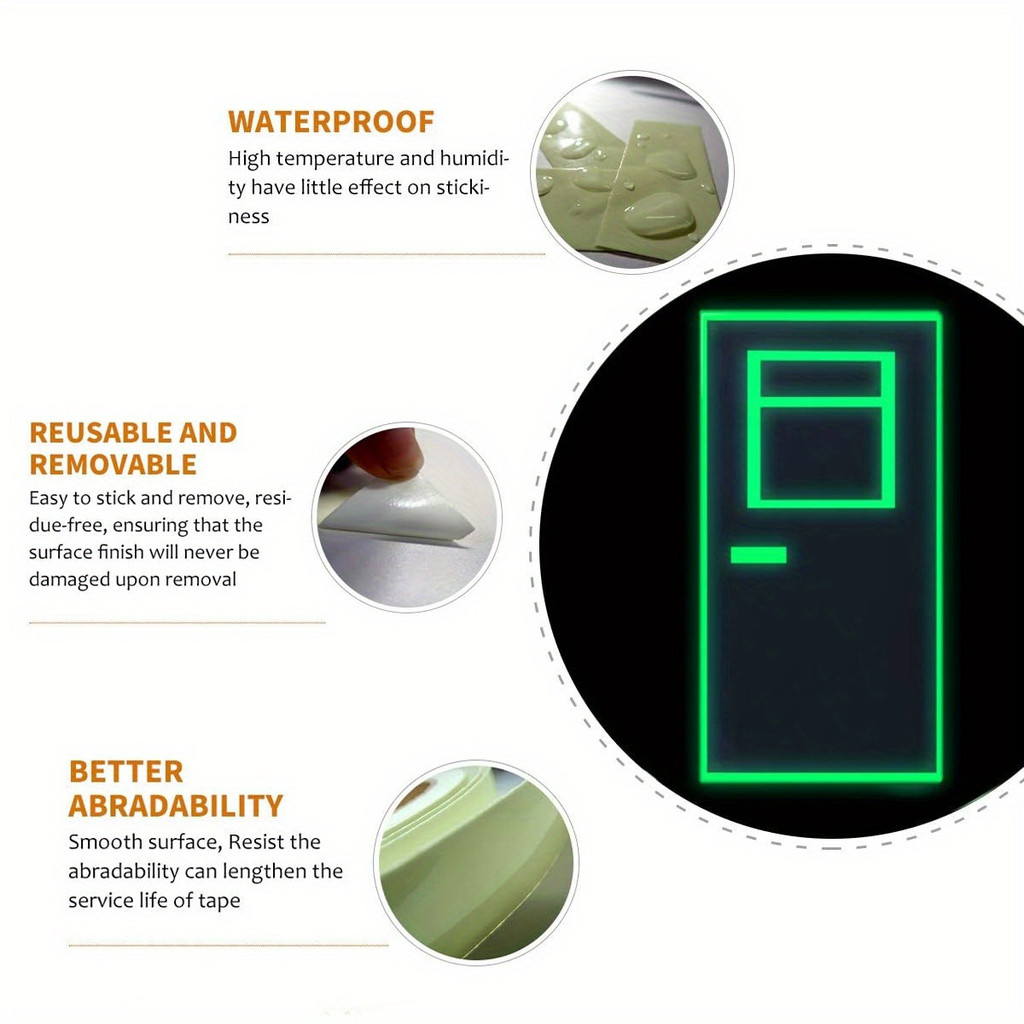 1 Roll1CM*3M Luminous Tape Stair Fire Warning Stickers Stage Green ...