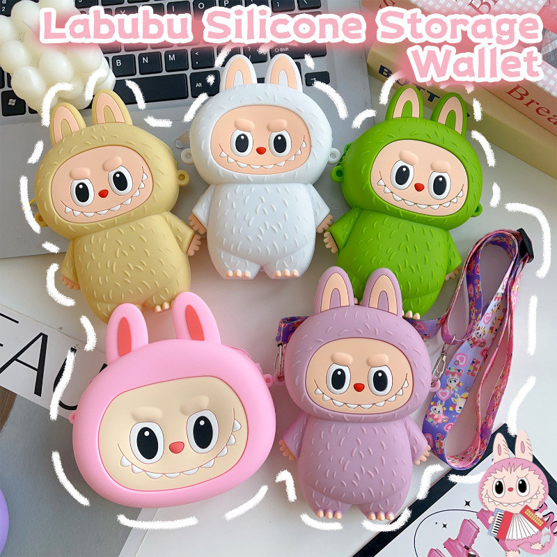 Labubu Silicone Storage Wallet - Cartoon Anime Sheep Rabbit Messenger ...