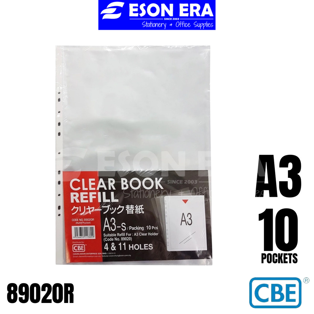 CBE Clear Holder Refill Pocket A3 Size 10 Pockets 89020R | Shopee Malaysia