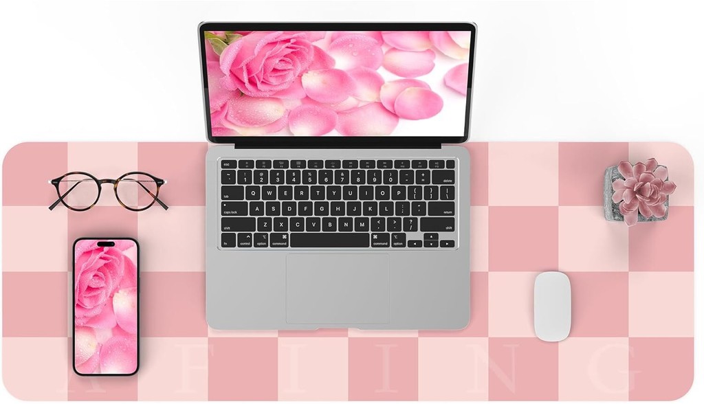 Non-Slip Desk Pad, Pink Desk mat, Waterproof PU Leather Desk Protector ...
