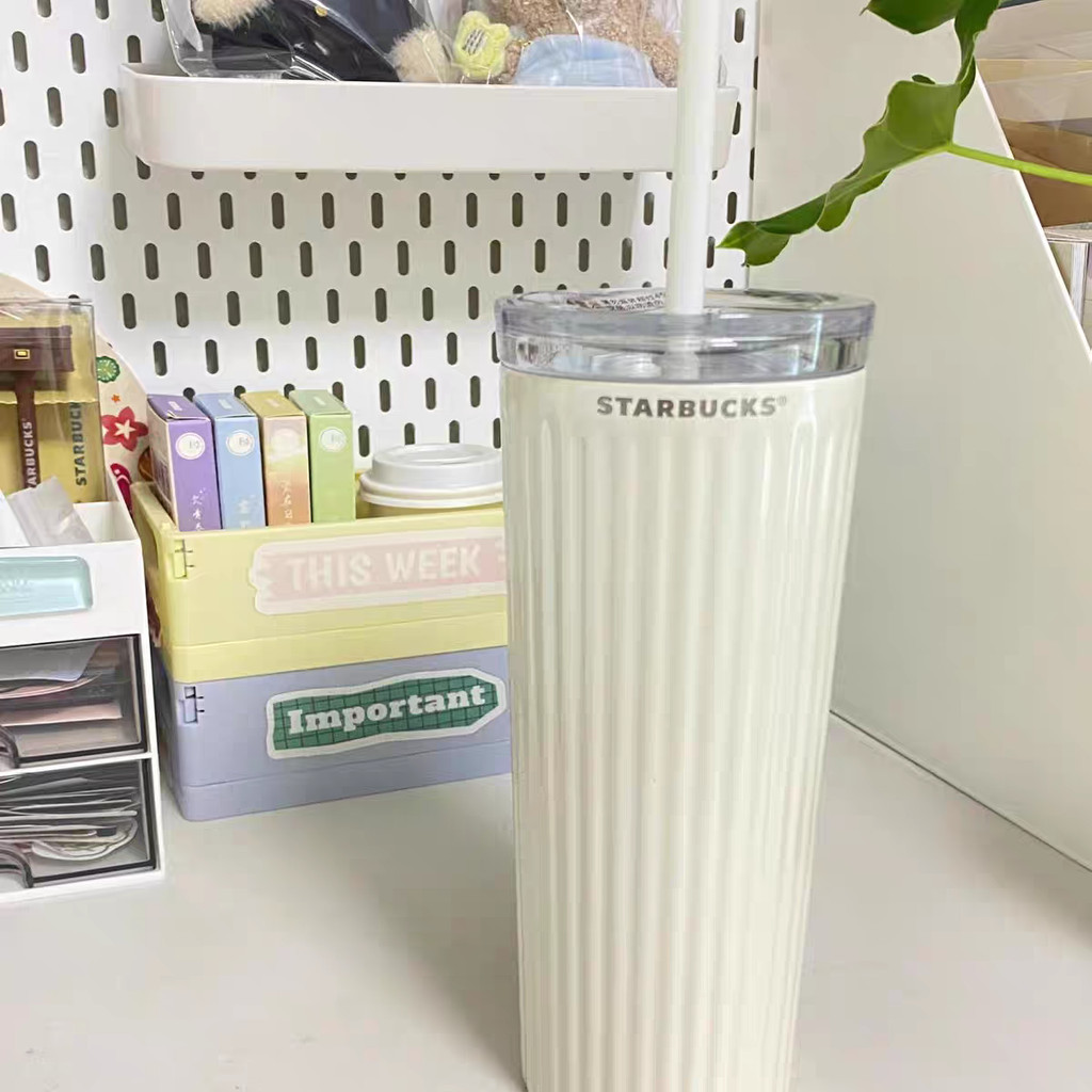 Starbucks Cup 473ml with Transparent White Lid French Fries Straw Cup ...