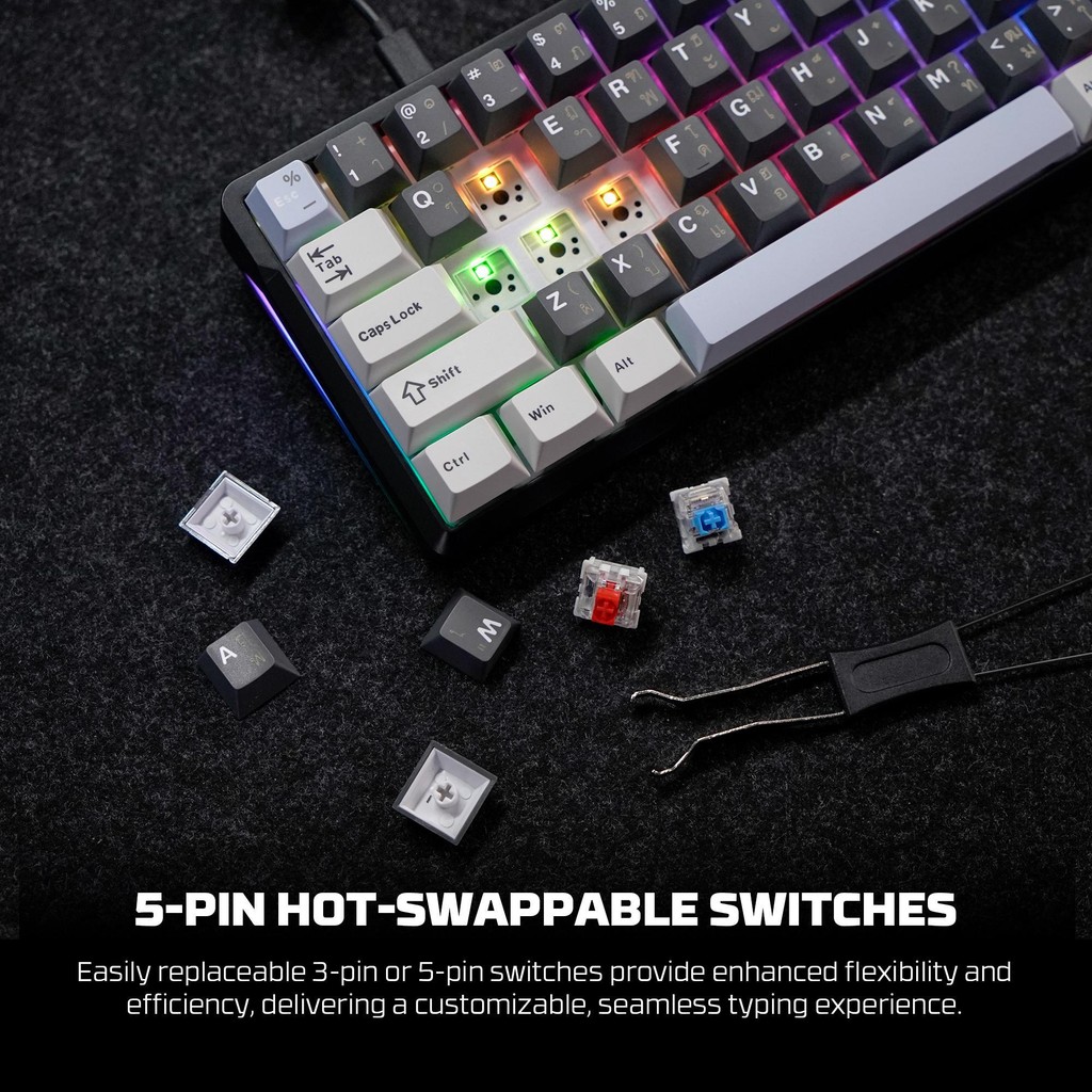 FANTECH(W-MK919)-ATOM PRO 66 KEY WIRELESS GAMING MECHANICAL KEYBOARD ...