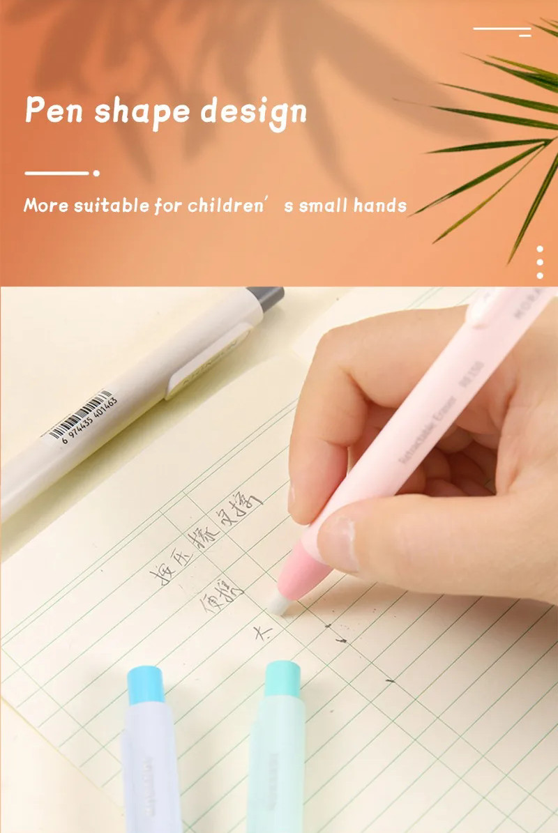 Retractable Press Type Eraser Set Pen Shaped Erasers with Replaceable ...