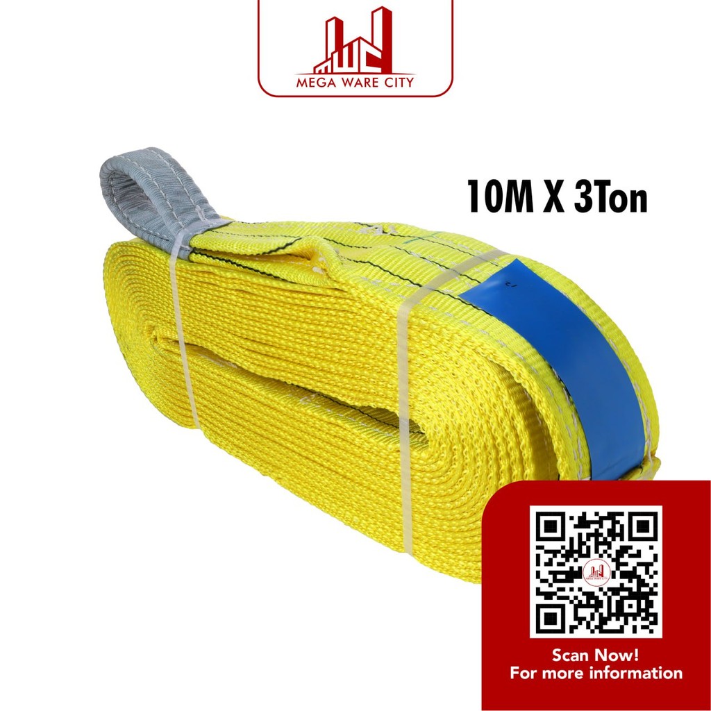 MWC 3 Ton Polyester Webbing Sling 10M Heavy Lifting Car Towing Rope ...