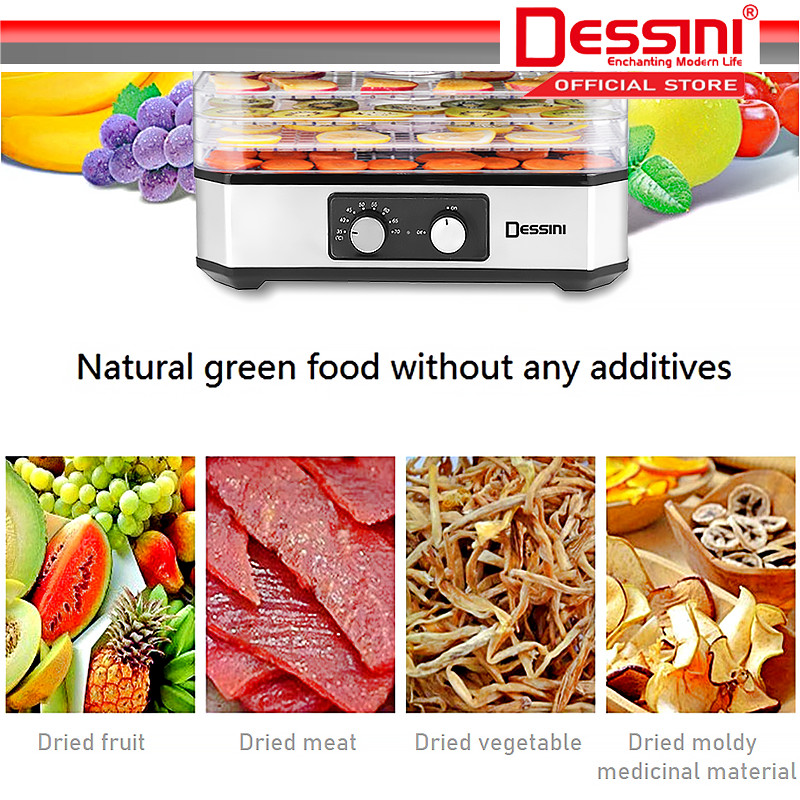 DESSINI ITALY 5 Layer Tray Food Dehydrator Dried Fruit Vegetable Meat ...