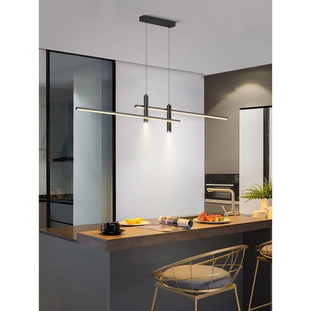 Modern LED Linear Chandeliers Hanging Light Office Kitchen Pendant ...