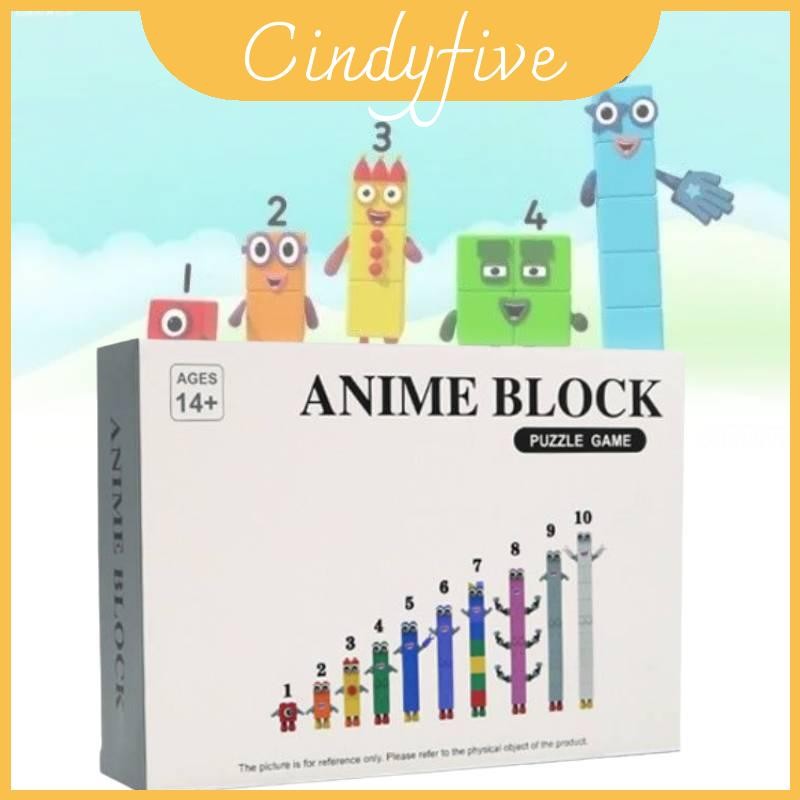Plastic Colorful Abs Block Number Figurine Model 10pcs Educational ...