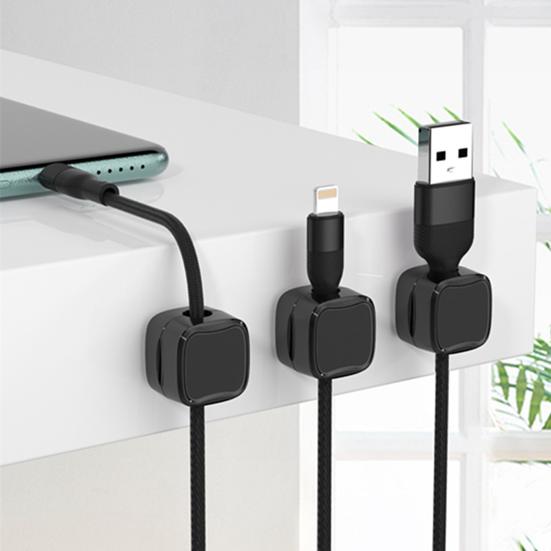 6Pcs Magnetic Data Cable Storage - Self-adhesive ABS Wire Clips - Under ...