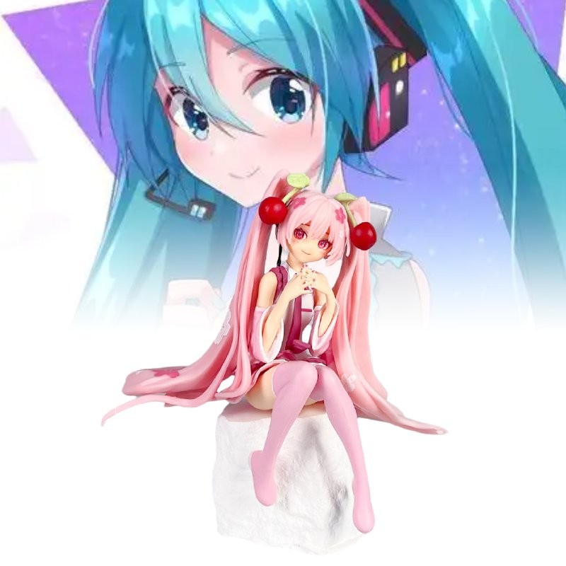 Miku Unique Pvc Hatsune Sitting Cherry Blossom Anime Model Figure Ideal ...