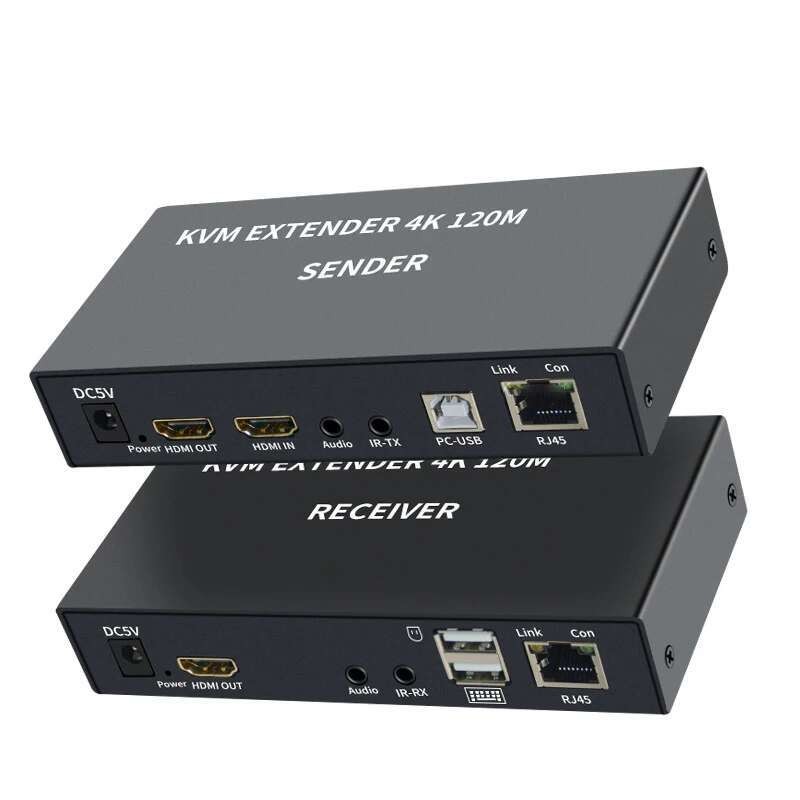 4K 120M HDMI KVM Extender Support USB Keyboard Mouse Control 3.5mm AUX ...