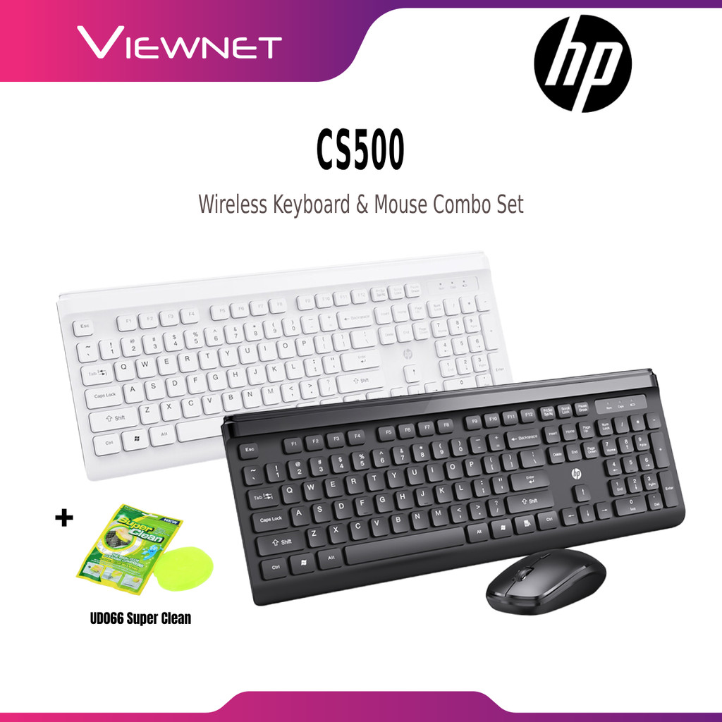 HP CS500 2.4GHZ WIRELESS KEYBOARD AND MOUSE COMBO WITH PLUG & PLAY, 104 ...