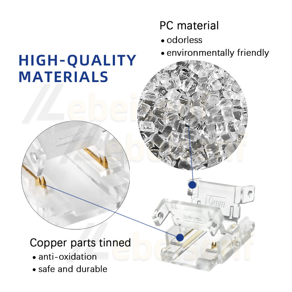 5Pcs 2Pin 3Pin 4Pin COB LED Connector Strip to Strip Quick Connection ...