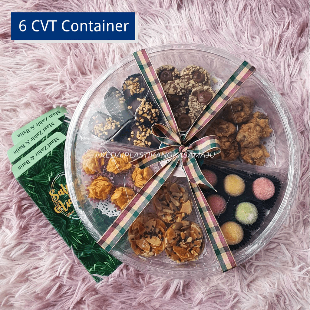6 Cavity Container with Lock - Bekas Kuih Raya / Cookies Plastic ...