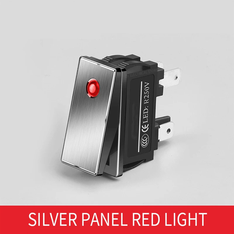 Metal panel rocker switch two-position self-locking with light ...