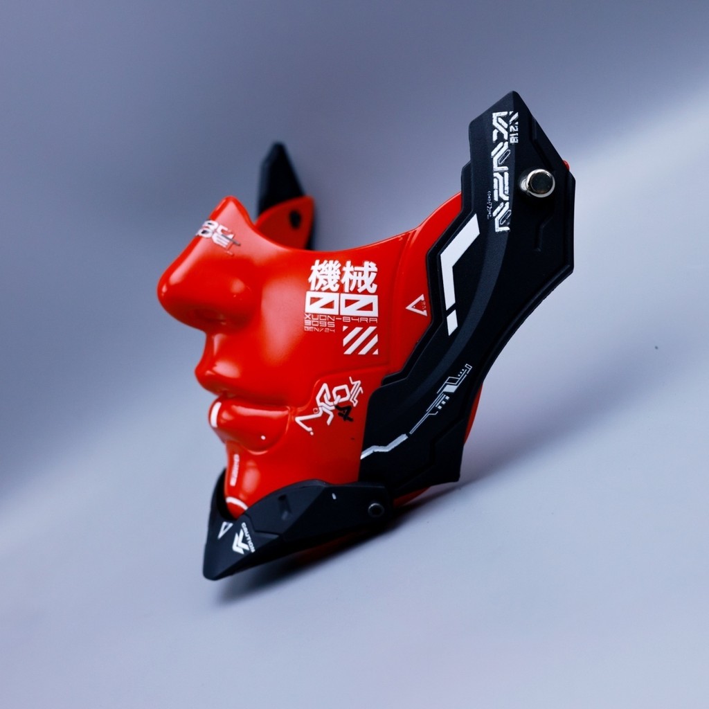 Red Cyberpunk Mask Fit Cheeks Half Face Cover Fantastique Designs for ...