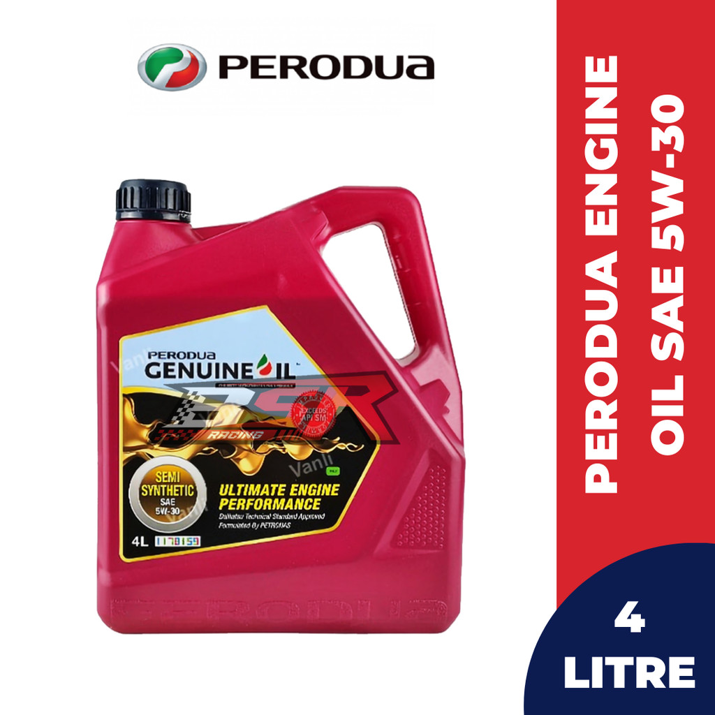 PERODUA Semi Synthetic Engine Oil SAE 5W30 4L For Perodua Myvi Lagi ...
