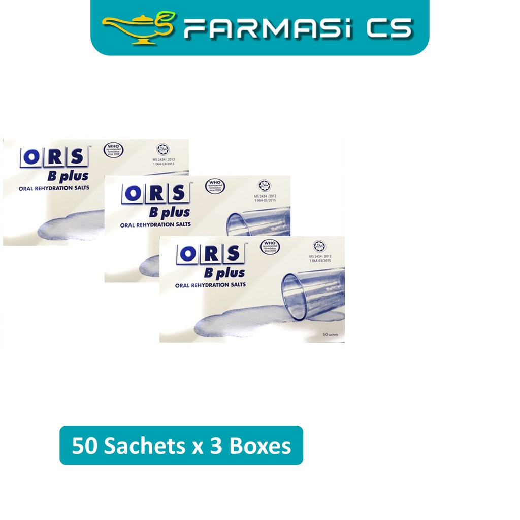 ORS B Plus Oral Rehydration Salts 50 sachets x 3 Boxes (TRIPLE) EXP:01/ ...