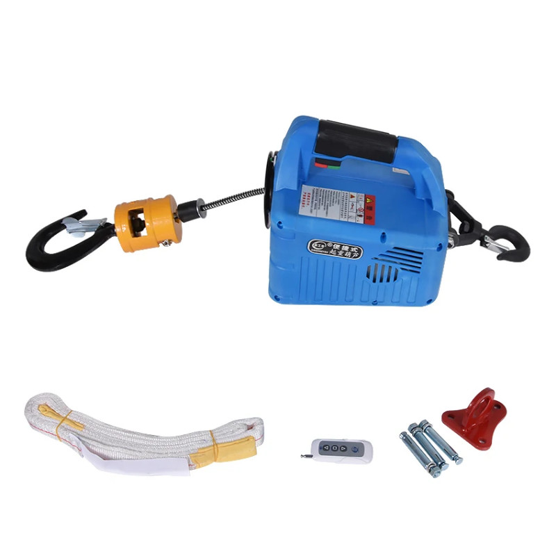 Portabl Electric Small Winch Lifting Traction Hoist Wireless Remote ...