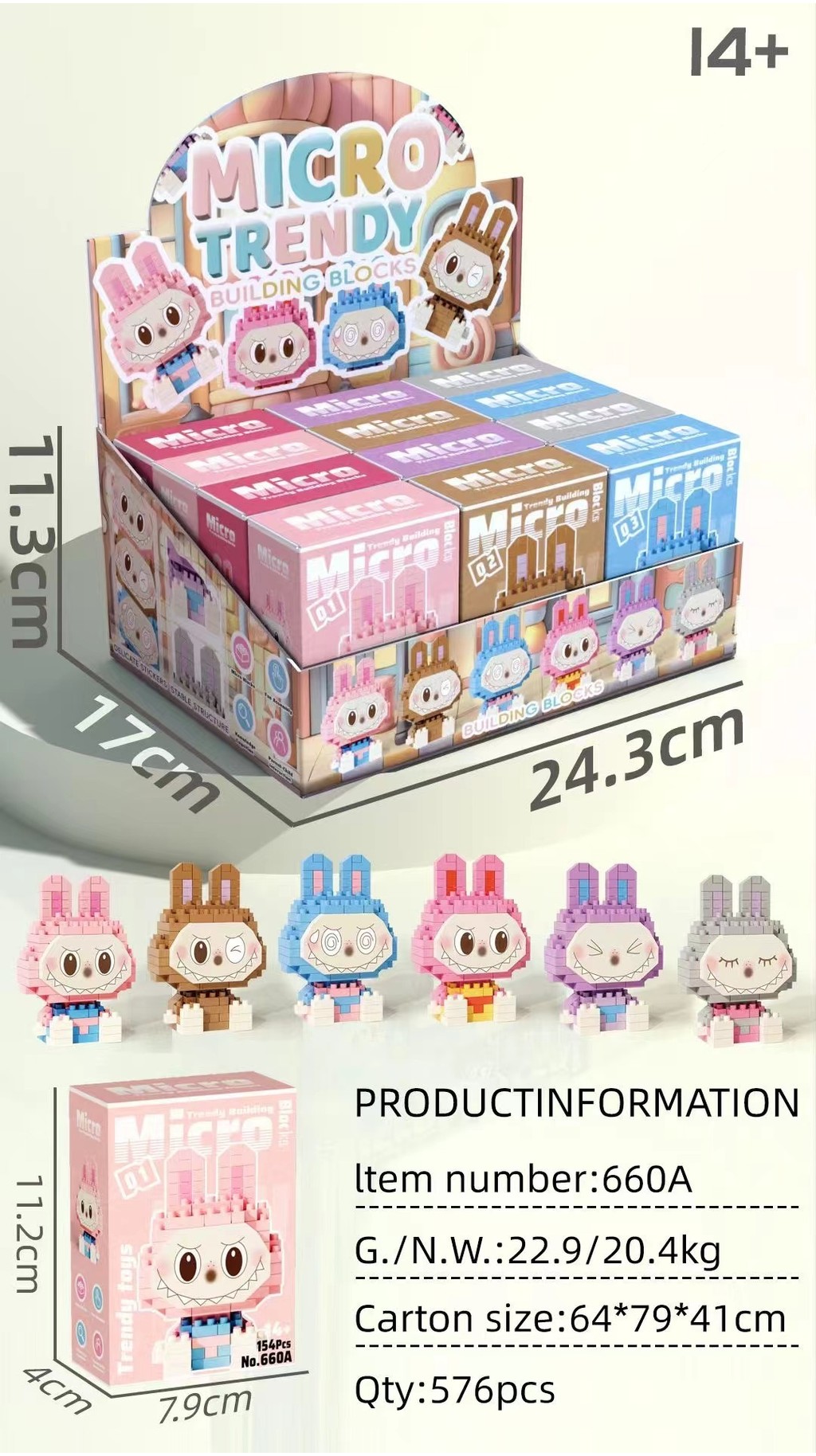 Cartoon Labubu building block toy Labubu doll brick Kids puzzle toy ...