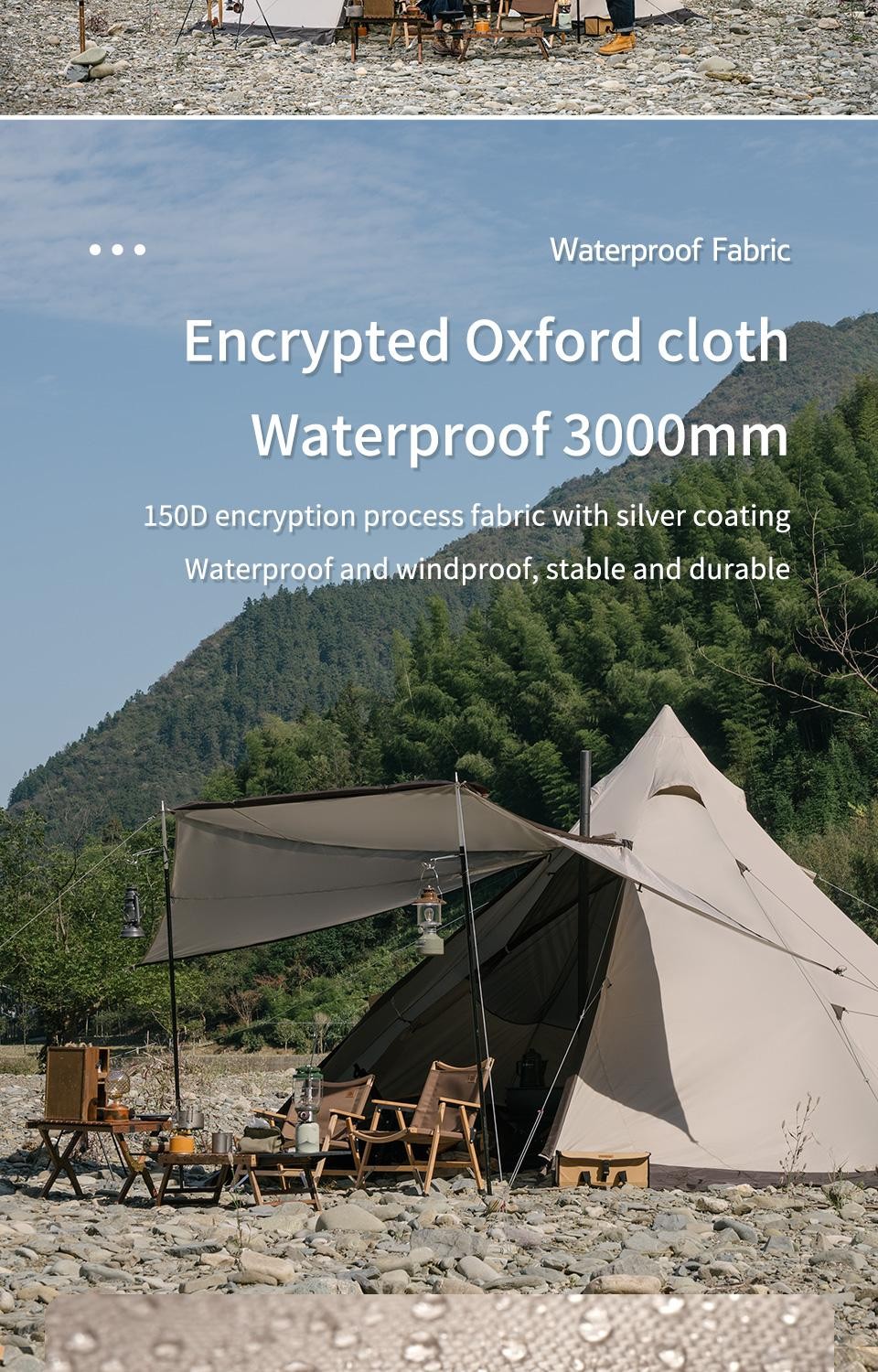 Naturehike Outdoor Camping Large Pyramid Tent UPF 50+ Tent Waterproof ...