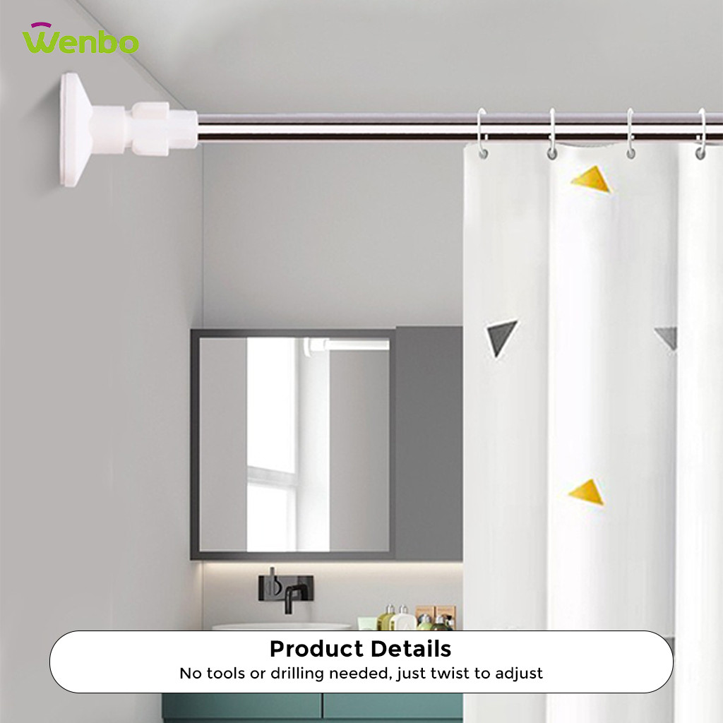 Wenbo Dormitory Telescopic Rod Wardrobe Clothes Hanging Rod Punch-Free ...