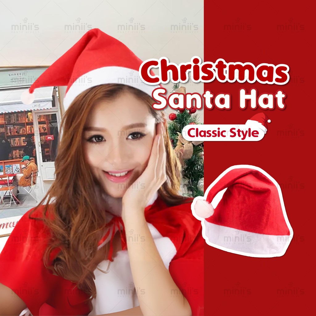 MINIIS Christmas Hat Santa Hat Topi Krismas Topi Christmas Cap Cute Hat ...