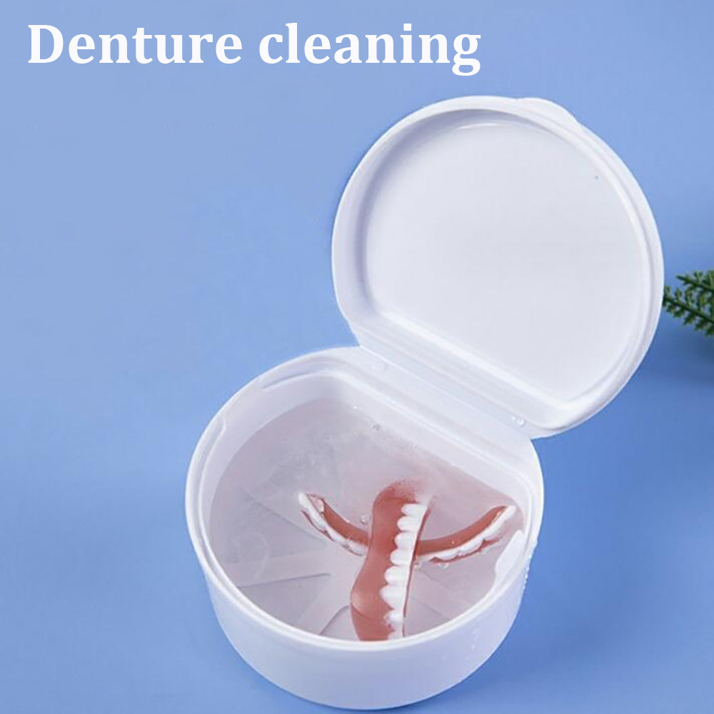 Denture Bath Box Cleaning Teeth Case Dental False Teeth Storage Box ...