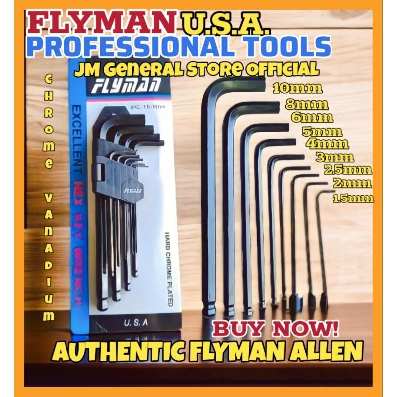 in stock ALLEN WRENCH SET ORIGINAL @9PCS FLYMAN U.S.A / HEAVY DUTY ...