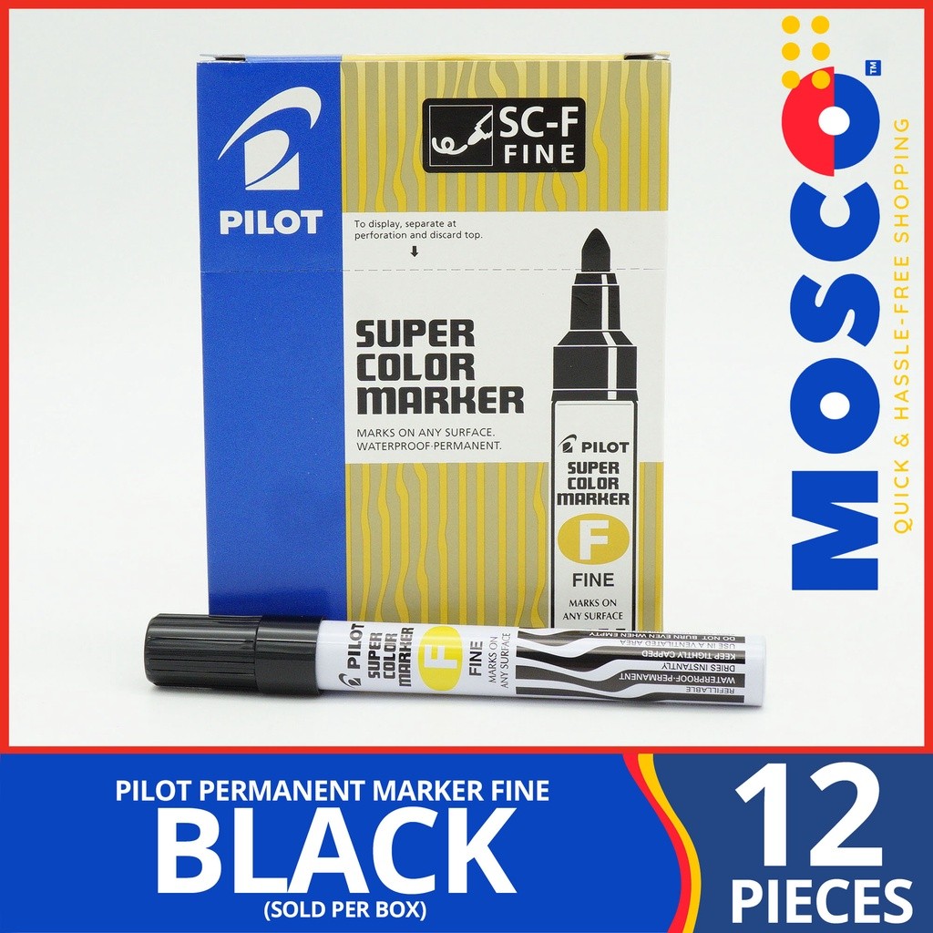 in stock PILOT Permanent Black Marker Fine 1 box (Sold per box ...