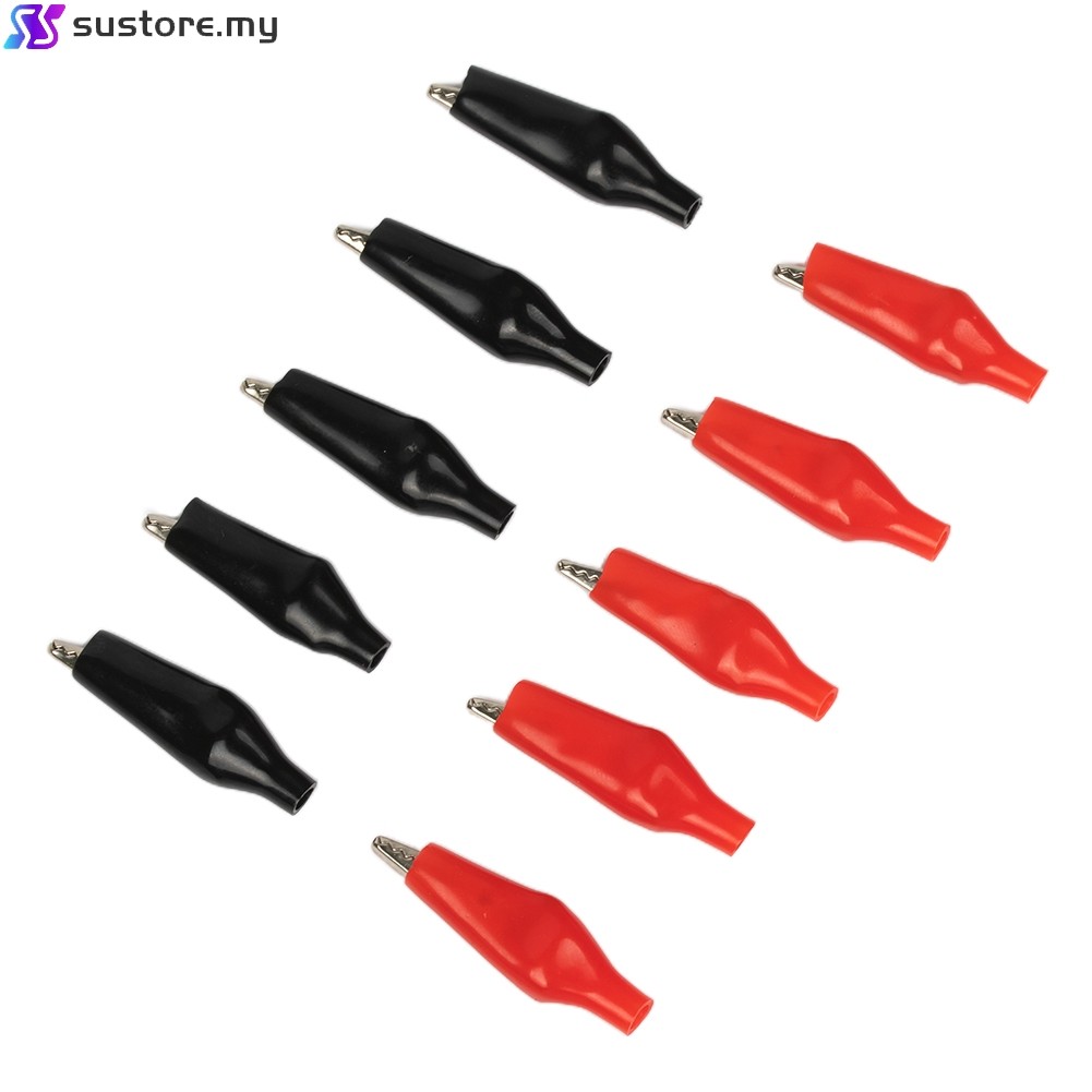 [Super]10 x Insulated Crocodile Clips Electrical Battery Connectors 5A ...
