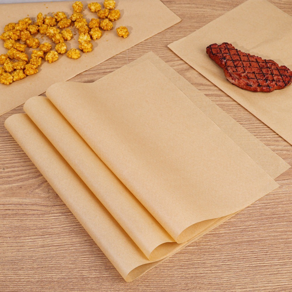 50Pcs Wood Color Oil Proof Papers Baking Sheets Non-Stick Pad Paper for ...